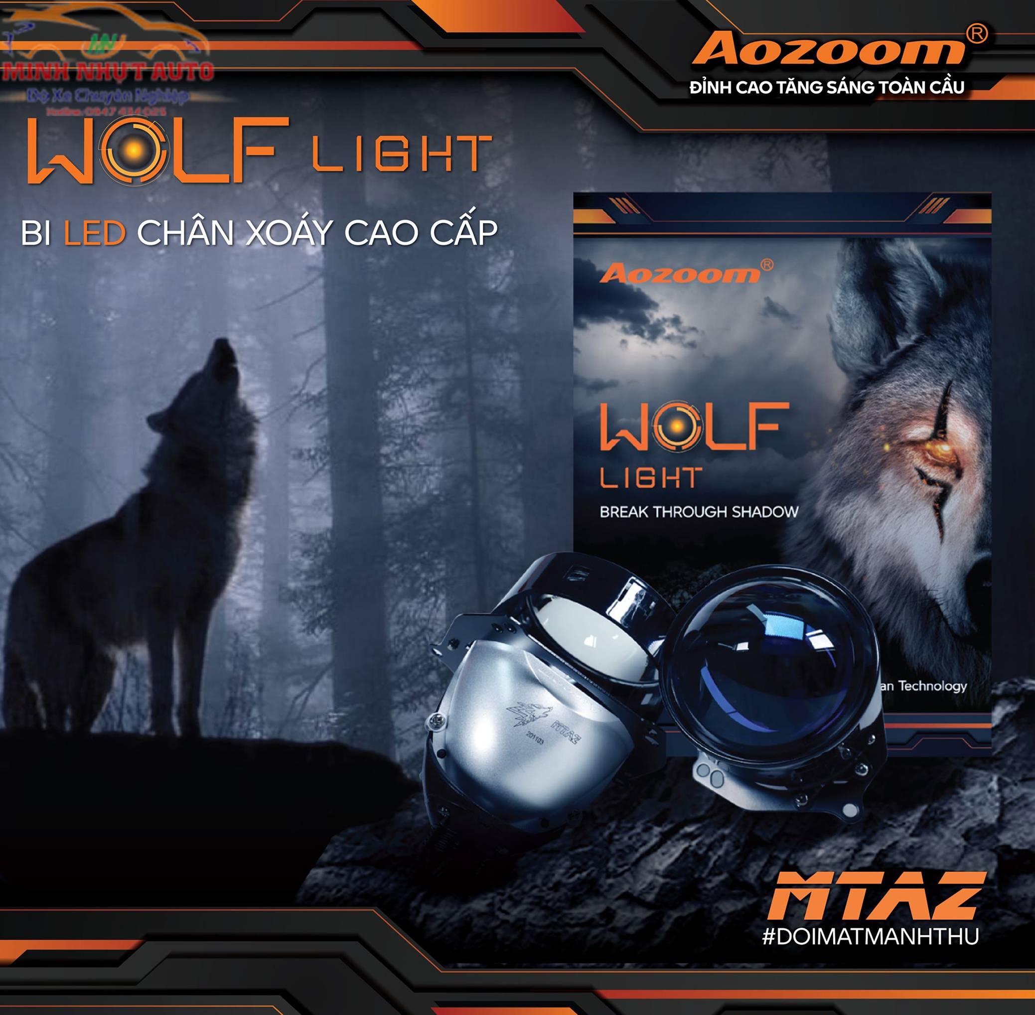 LED WOLF LIGHT 3.0INCH - Minh Nhựt Auto